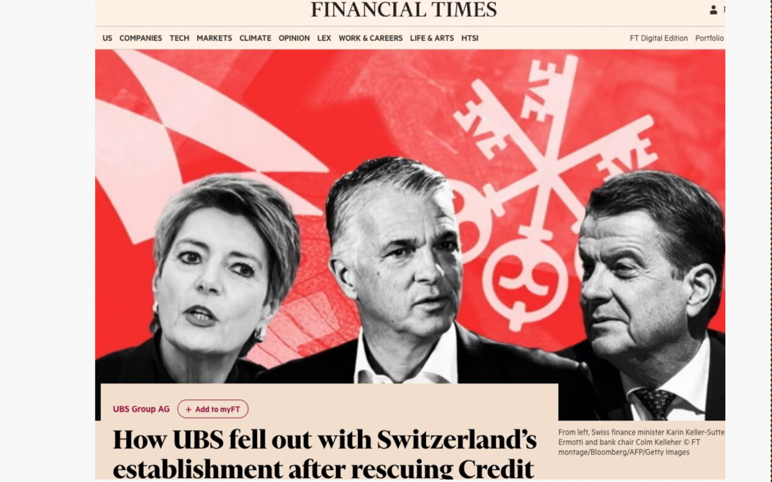Financial Times: Die UBS und Bern sind völlig verkracht – infosperber